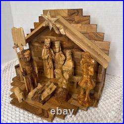 12 Pcs Nativity Set Hand Carved Olive Wood Made in Holy Land Jerusalem ...