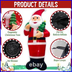 14FT Christmas Inflatable Santa Holding Gift Bag 2025 NEW LED Outdoor ...