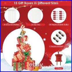 15 Stacked Pre-Lit Gift Box Tower 67 Lighted Present Decoration with ...
