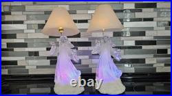 (2) 11 Angel Lighted Snow Globe Lamp Shade Color Changing – Christmas ...
