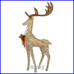 55 in. Pre-lit Crystal Champagne Standing Buck, Plug-In – Christmas ...