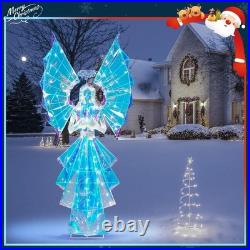 5.5FT Preit Lighted Christmas Prismatic Iridescent Angel With110 LED ...