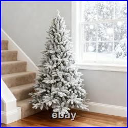 5/6/7 Ft Snow-Flocked Realistic PE/PVC Artificial Christmas Tree ...