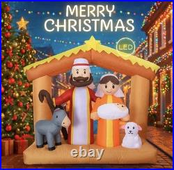 5.91FT Inflatable Toy Jesus Donkey Lamb Nativity With LED Lights Xmas ...