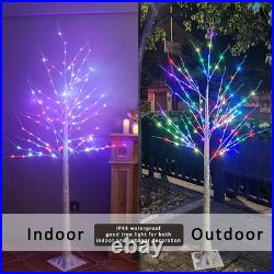 7 Ft RGB Lighted Birch Tree, 35 Colors Light up Tree with Remote, 150 ...