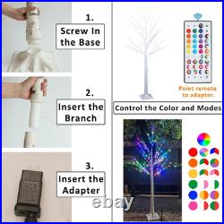 7 Ft RGB Lighted Birch Tree, 35 Colors Light up Tree with Remote, 150 ...