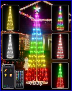 8FT Smart LED lights Christmas Cone Tree with Star Topper Christmas ...