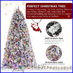 9Ft Pre-lit Artificial Christmas Tree Snow Flocked Auto-Spread with 900 LED Lights – Christmas ...