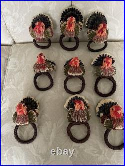 9 Thanksgiving Turkey Napkin Rings Raffia Crafts Teacher Table decor ...