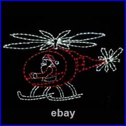 Animated Christmas Santa Claus in Helicopter Outdoor LED Lighted Yard ...
