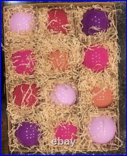Anthropologie Set 12 Opaque 3 Glass Bauble Ball Ornaments Warm ...