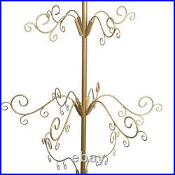 Barton 6.4ft Metal Ornament Display Tree Stand Rotating Christmas Tree ...