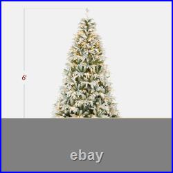 Best Choice Products Pre-Lit Flocked Cedar Cypress Tree Twinkling ...