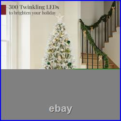 Best Choice Products Pre-Lit Flocked Cedar Cypress Tree Twinkling ...