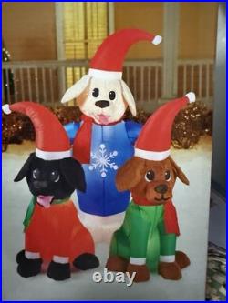 Christmas Home Accents 4 ft 7 in Plush Lab Puppy Scene Airblown ...
