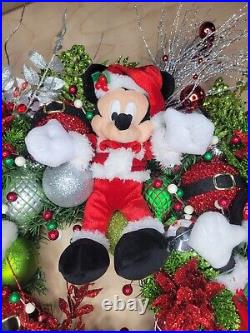 Disney Mickey & Minnie Mouse Christmas Wreath! BEAUTIFUL Decoration ...