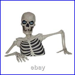 Giant Ground Breaking Skeleton with LCD Eyes and Sound Halloween Decor ...