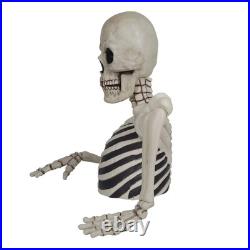 Giant Ground Breaking Skeleton with LCD Eyes and Sound Halloween Decor ...