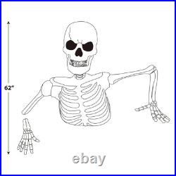 Giant Ground Breaking Skeleton with LCD Eyes and Sound Halloween Decor ...