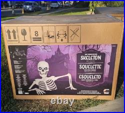 Giant Ground Breaking Skeleton with LCD Eyes and Sound Halloween Decor ...