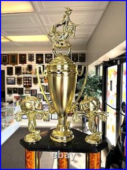HALLOWEEN TROPHY 35 TALL SUPER COOL AWARD With WITCH FIGURE AND FUN ...