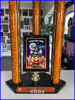 HALLOWEEN TROPHY 35 TALL SUPER COOL AWARD With WITCH FIGURE AND FUN ...