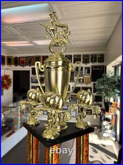 HALLOWEEN TROPHY 35 TALL SUPER COOL AWARD With WITCH FIGURE AND FUN ...