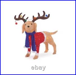 Home Accents Holiday Christmas LED Tinsel Golden Retriever Yard ...