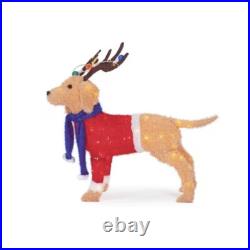 Home Accents Holiday Christmas LED Tinsel Golden Retriever Yard ...