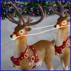 Home Depot 9 ft Giant-Sized LED Santa’s Sleigh with Reindeer Holiday ...