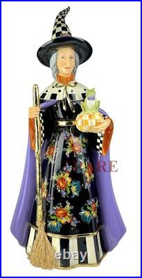 Mackenzie-Childs Greta Witch With Orange Check Pumpkin & Frog New No ...