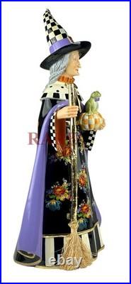 Mackenzie-Childs Greta Witch With Orange Check Pumpkin & Frog New No ...