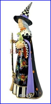 Mackenzie-Childs Greta Witch With Orange Check Pumpkin & Frog New No ...