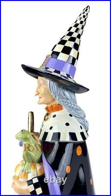 Mackenzie-Childs Greta Witch With Orange Check Pumpkin & Frog New No ...