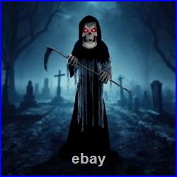 Motion-Activated 8.5-Ft. Tall Ginormous Reaper, Plug-in Talking Scare ...