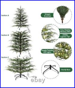My Texas House 7.5ft Cypress Pre-Lit Artificial Christmas Tree 500 LEDs ...
