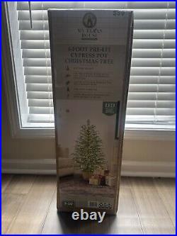 My Texas House Potted 4ft Pre-Lit Twinkle LED Cypress Artificial Christmas Tree – Christmas ...