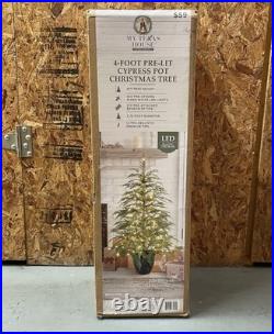 NEW My Texas House 4FT Pre-Lit Cypress Artificial Tree Christmas 100 Lights – Christmas Decor World