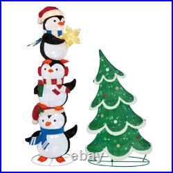 New 6′ Stacked Penguins with LED Lights – Christmas Decor World