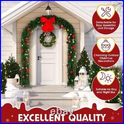 Outdoor 8.7 FT PVC Christmas Arch with Lights, Ornaments Holiday Arch ...