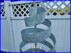 Rare Vintage White Glitter Metal Spiral Christmas Tree With Star Topper ...