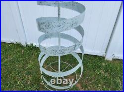 Rare Vintage White Glitter Metal Spiral Christmas Tree With Star Topper ...