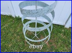 Rare Vintage White Glitter Metal Spiral Christmas Tree With Star Topper ...