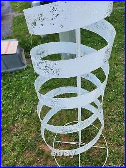 Rare Vintage White Glitter Metal Spiral Christmas Tree With Star Topper ...