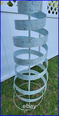 Rare Vintage White Glitter Metal Spiral Christmas Tree With Star Topper ...