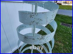 Rare Vintage White Glitter Metal Spiral Christmas Tree With Star Topper ...