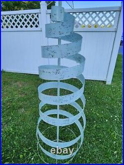 Rare Vintage White Glitter Metal Spiral Christmas Tree With Star Topper ...