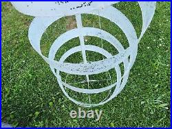 Rare Vintage White Glitter Metal Spiral Christmas Tree With Star Topper ...