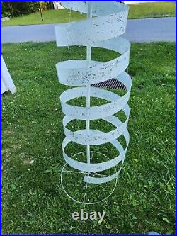 Rare Vintage White Glitter Metal Spiral Christmas Tree With Star Topper ...