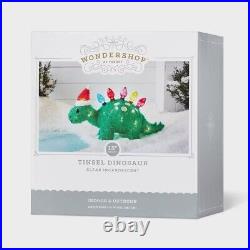 Target Wondershop 15 Lit Tinsel Dinosaur with Santa Hat Christmas Yard ...